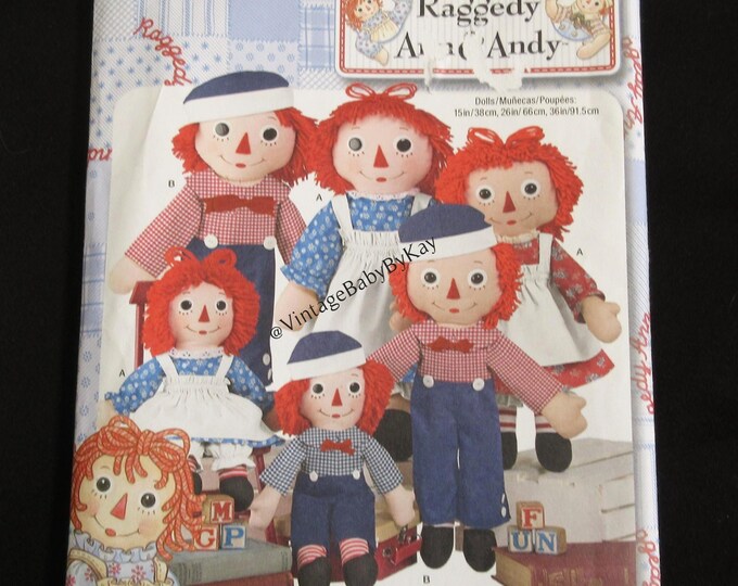Simplicity 8043 Raggedy Ann & Andy Craft Sewing Pattern DIY Stuffed ...
