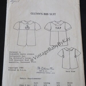 Children's Corner Pattern Glenn Size 1 Sewing Pattern Boy Romper ...