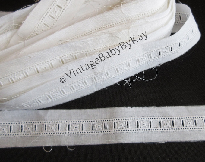 Swiss Insertion Beading for Ribbon, Heirloom Sewing Supply White W ...