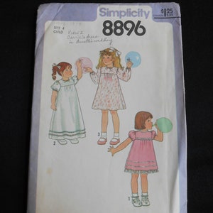 Simplicity Pattern 8896 Girl A-line Dress W Front Tucks Size 4 - Etsy