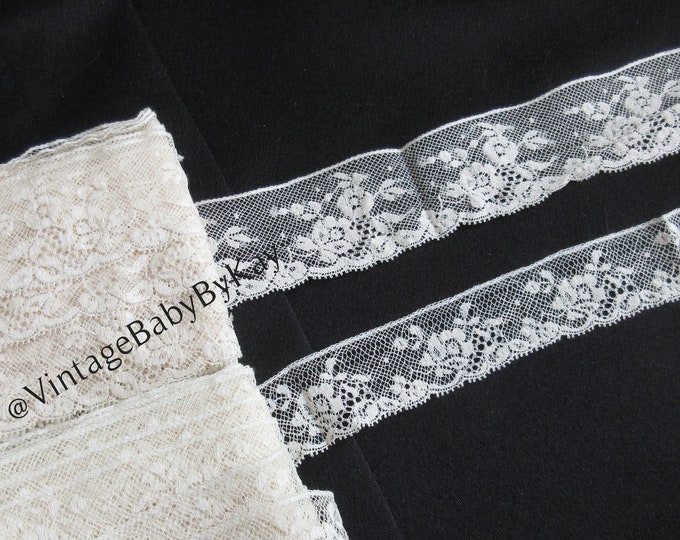Heirloom Lace Yardage Edging ECRU Rose Floral Pattern Imported Trim, 2 ...