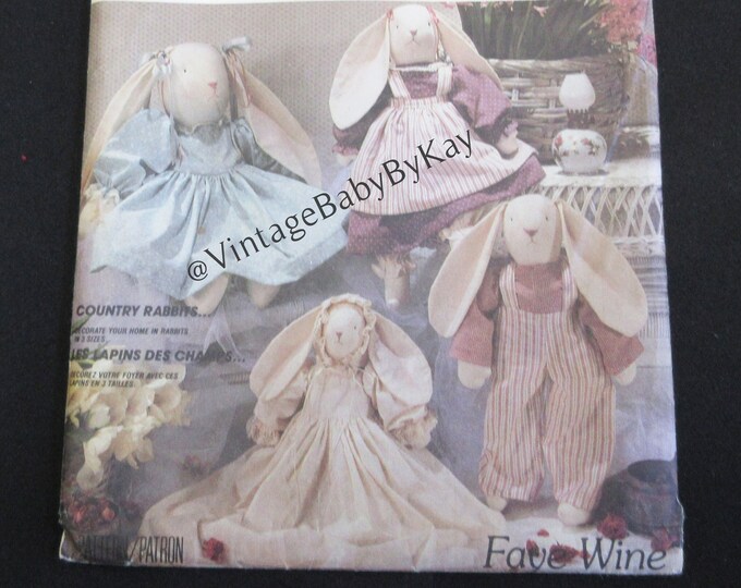 Mccall 3760 Country Rabbits Craft Sewing Pattern DIY Handmade Stuffed ...