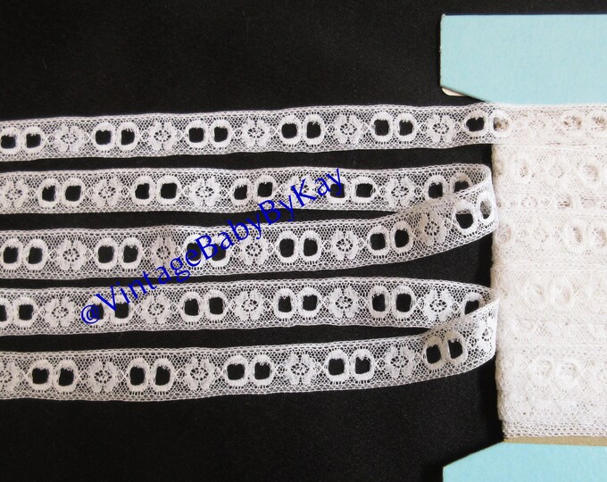 Heirloom Lace White Beading Yardage 10 Yards X 11/16 Wide Imported Trim, French Machine Sewing ...