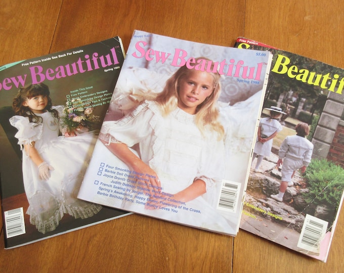Sew Beautiful Magazine, 3 Spring Issues 1988-89-90, Vintage Magazine ...