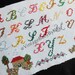 ABC Sampler Cross Stitch Embroidery Vintage Completed Ready to Frame ...
