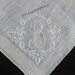 B Monogram Vintage Hanky White on White Linen Wedding Handkerchief With ...