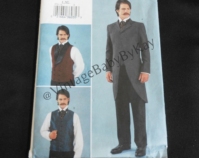 Butterick Pattern 3721 Size L-XL Men's Victorian Costume Cutaway ...