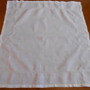 Square Linen Tablecloth Vintage White on White Hemstitched Hem - Etsy