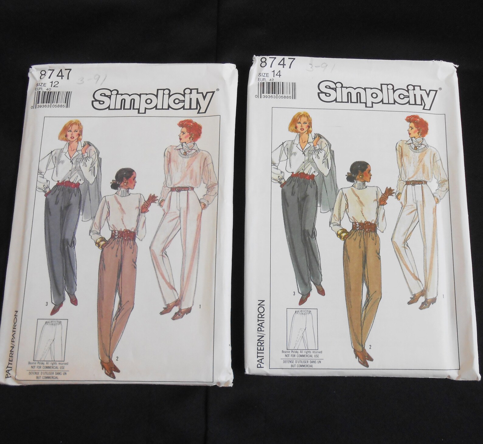Simplicity 8747 Pants in 3 Styles Long Slacks W Pockets & | Etsy