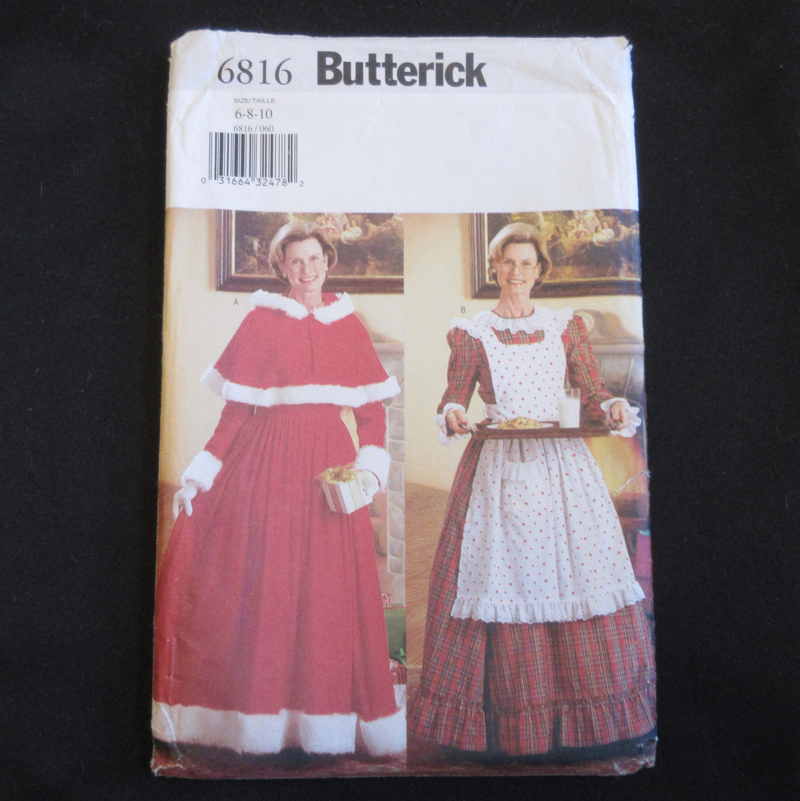 Butterick 6816 Size 6 8 10 Woman's Cape Dress & Apron - Etsy