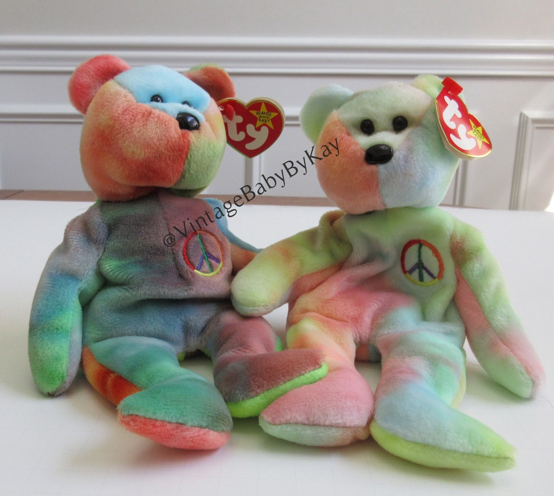 Beanie Baby Peace Bear 1996 Collectible Stuffed Animal Soft Toy, Ty ...