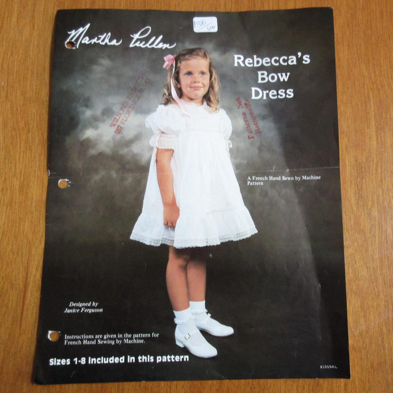 Martha Pullen Rebecca's Bow Dress Pattern, Size 1 - 8 Heirloom Sewing ...