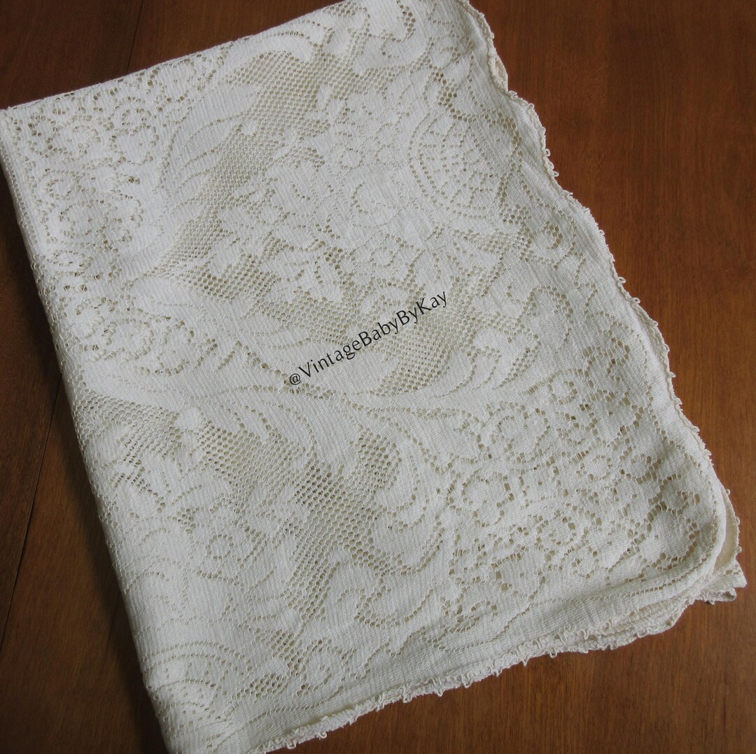 Quaker Lace Tablecloth Floral Design 44" X 66" Rectangle, Ivory Cream ...