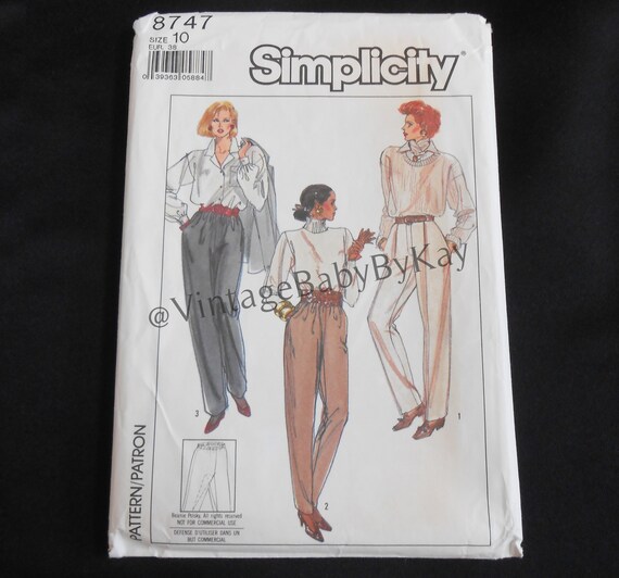 Simplicity 8747 Pants in 3 Styles Long Slacks W Pockets & - Etsy