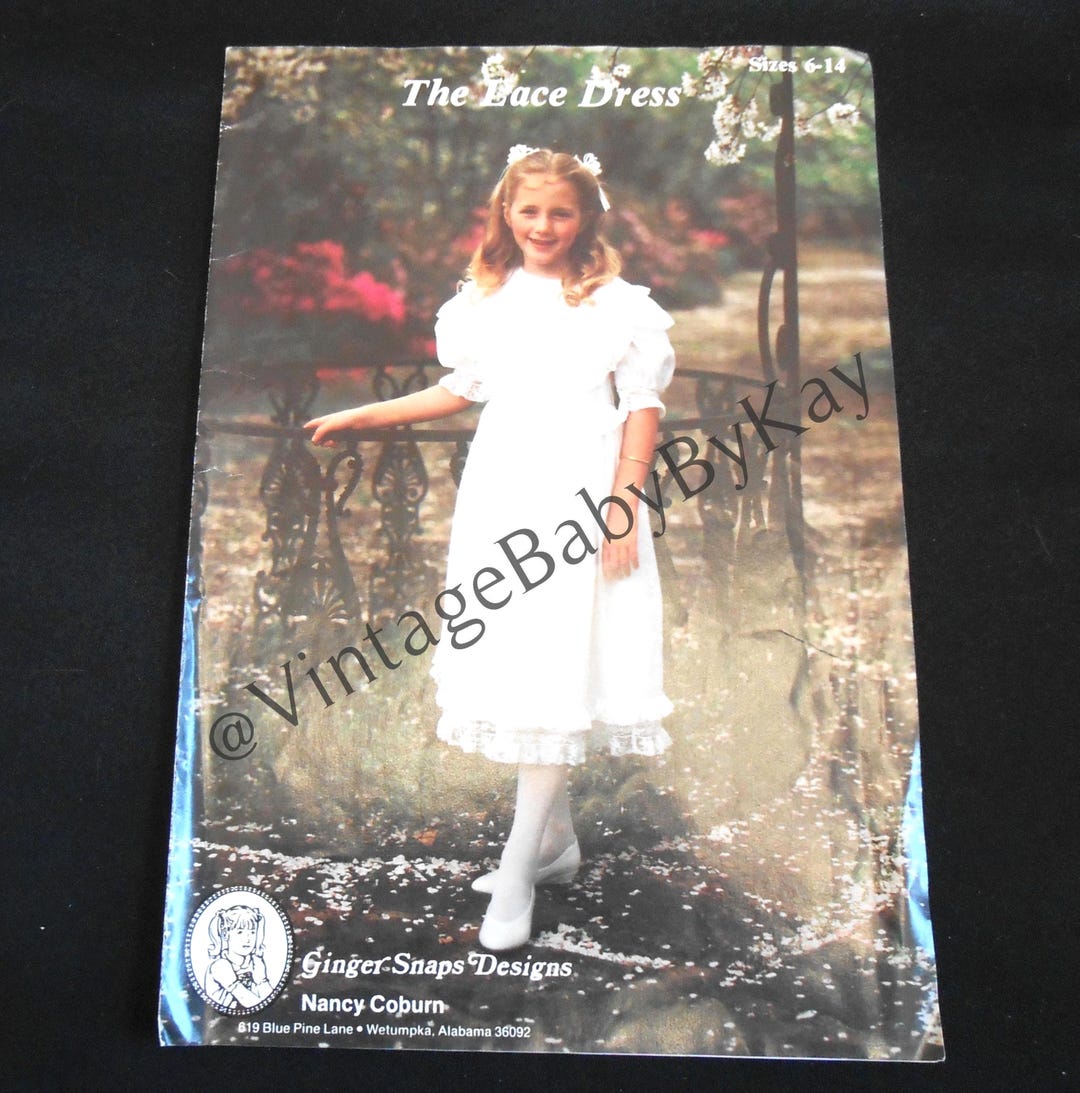 The Lace Dress by Ginger Snaps, Size 6 - 14 Girl, French Machine Sewn ...