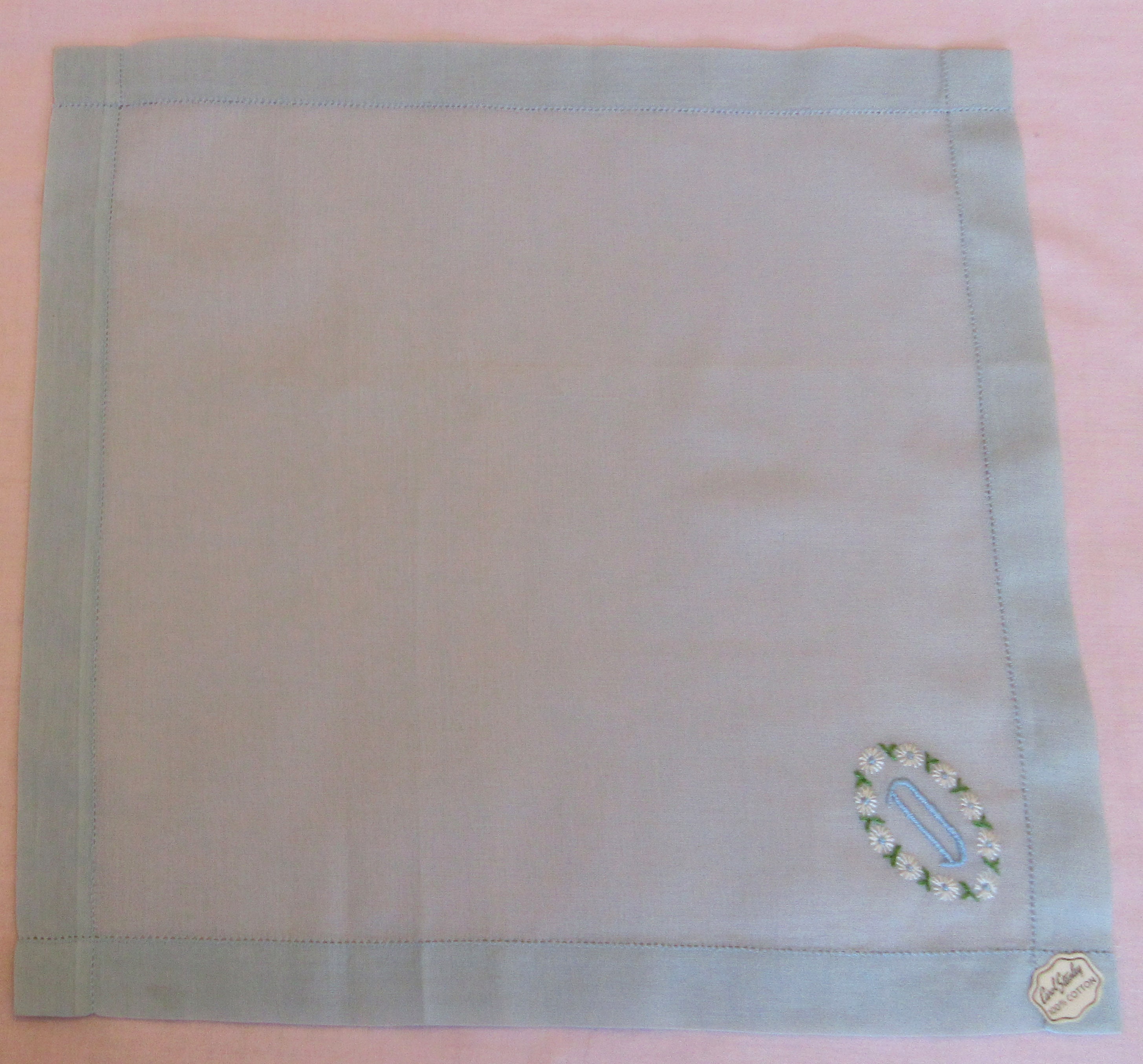 D Monogram Hanky Vintage Blue Cotton Handkerchief Blue - Etsy