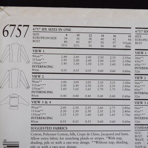 New Look Pattern 6757 Size 8 18 Tailored Blouse Button Front Shirt ...