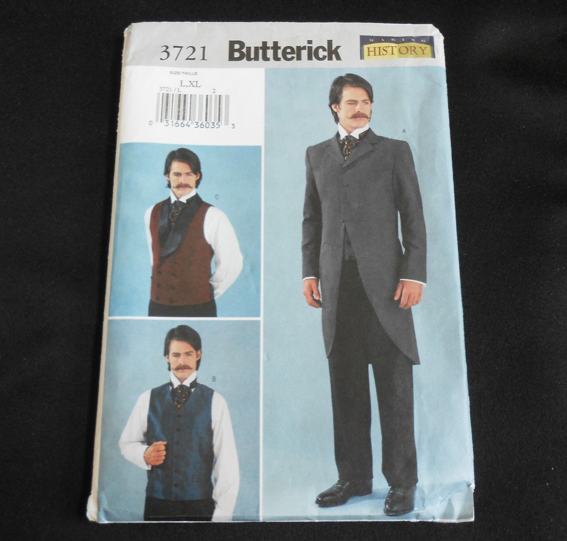 Butterick Pattern 3721 Size L-XL Men's Victorian Costume - Etsy