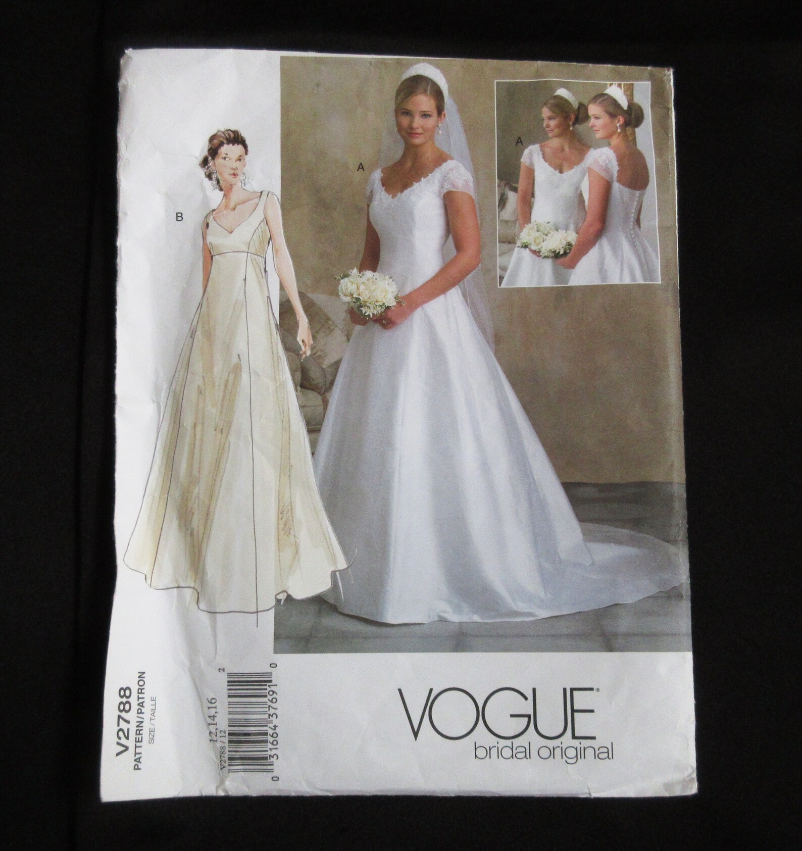Vogue Pattern 2788 Size 12-14-16, Bridal Original Wedding Gown, Evening ...