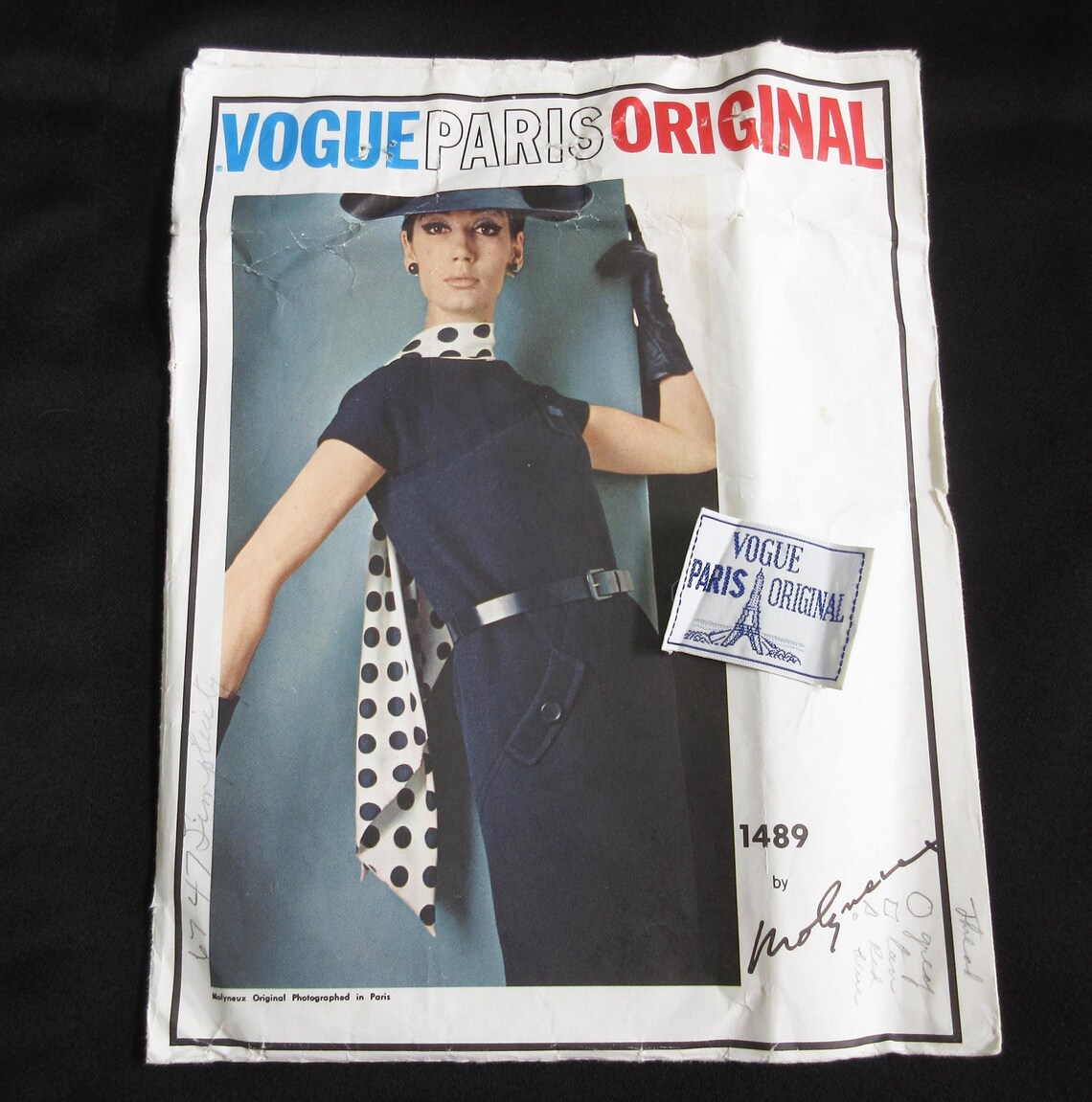 Molyneux Vogue Paris Original Pattern 1489 Size 16, WITH LABEL, Vintage ...