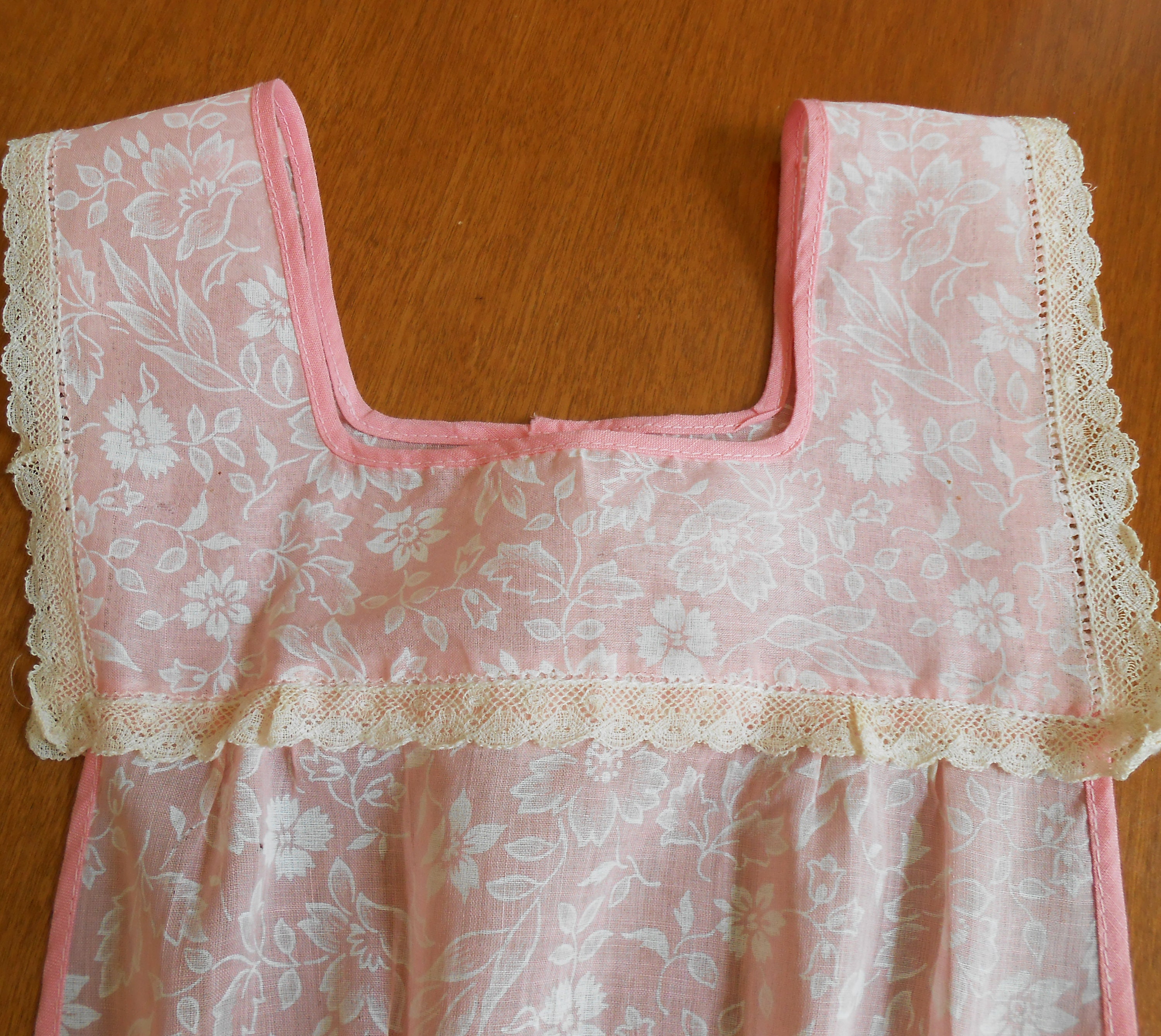 Sheer Pink Apron W Lace Trim & Pocket Vintage Full Length - Etsy