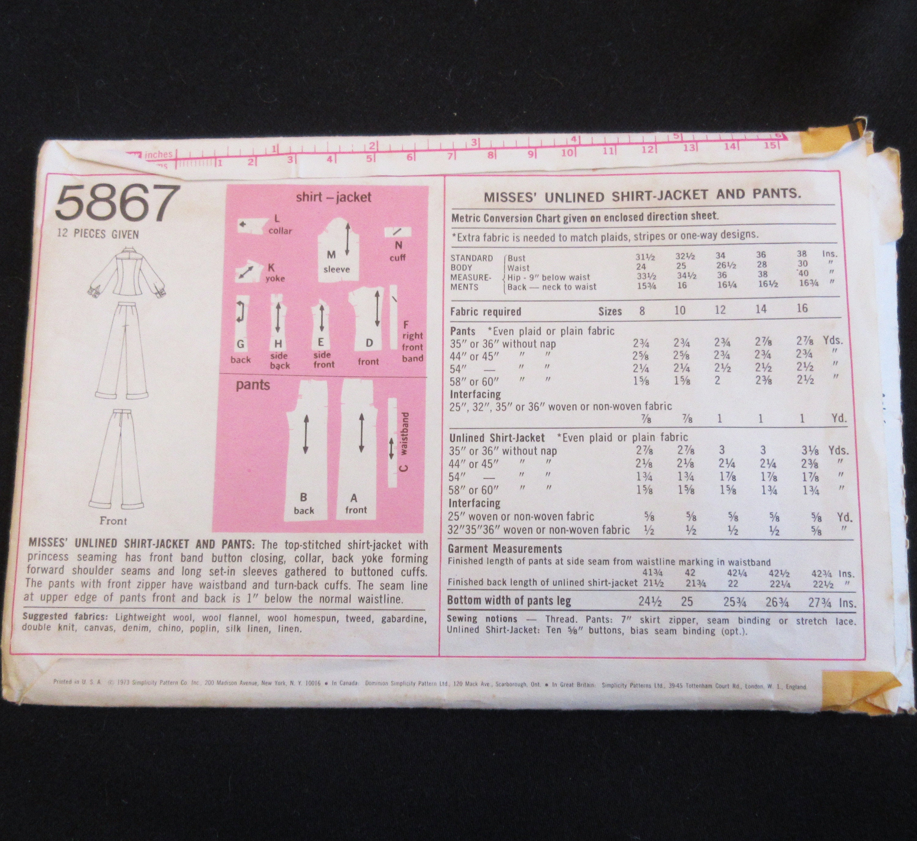 Simplicity Pattern 5867 Size 8 Bust 31.5 Fabulous 70s Jacket - Etsy