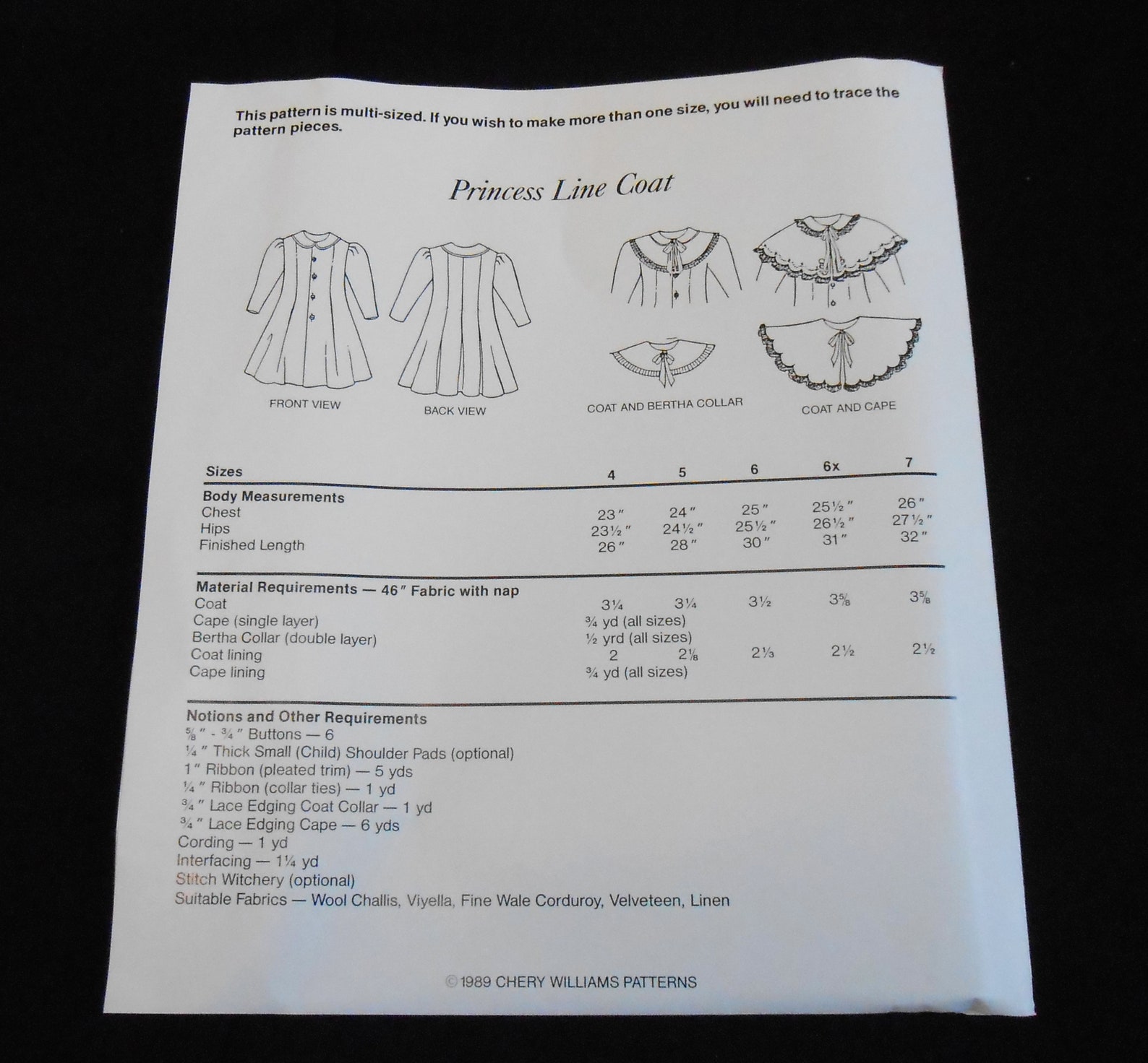 Chery Williams Princess Line Coat Size Small 4 7 Lined - Etsy