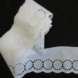 Eyelet Embroidery Edging Yardage, French Machine Sewing Supply. White ...