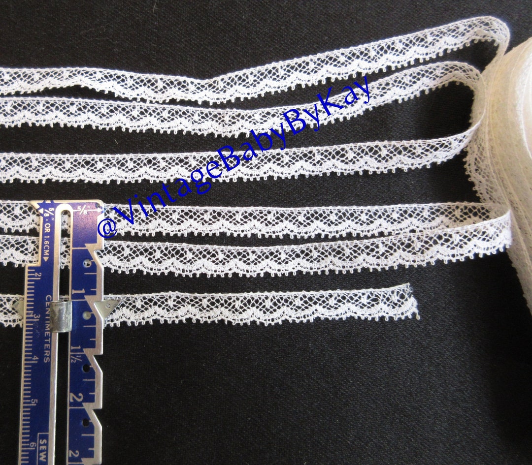 Heirloom Lace Yardage, Narrow Edging White Dot Pattern, 12 Yards ...