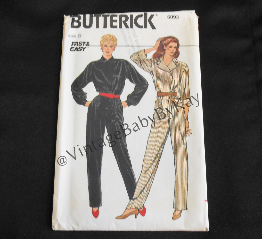 Butterick 6093 Size 8 Adult Woman Jumpsuit Romper Casual Wear W ...