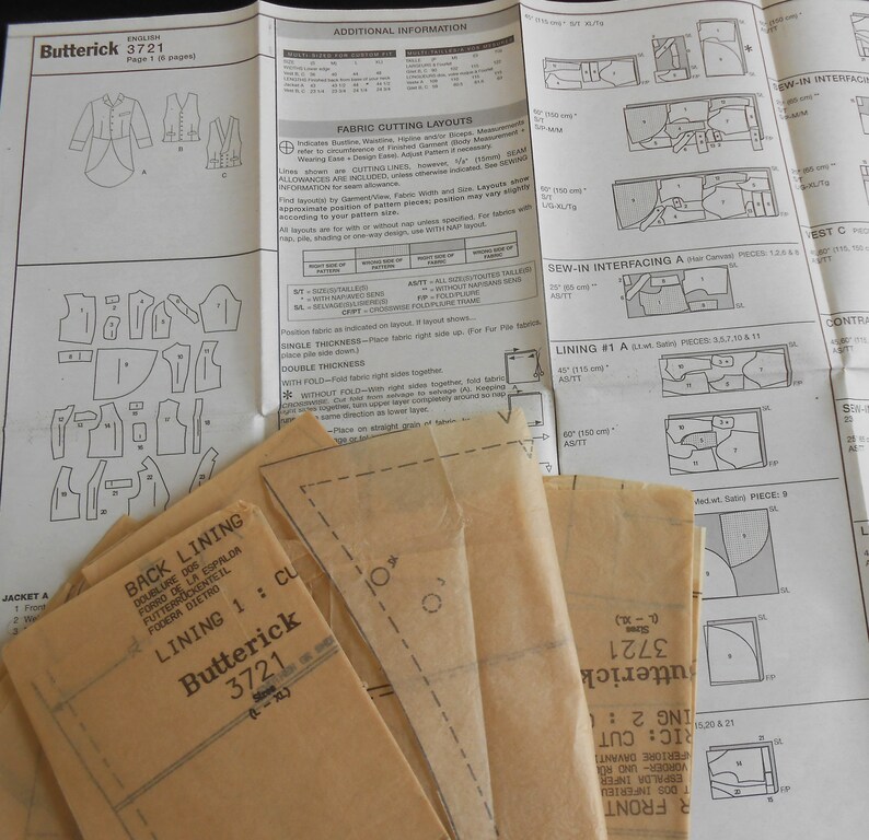 Butterick Pattern 3721 Size L-XL Men's Victorian Costume - Etsy