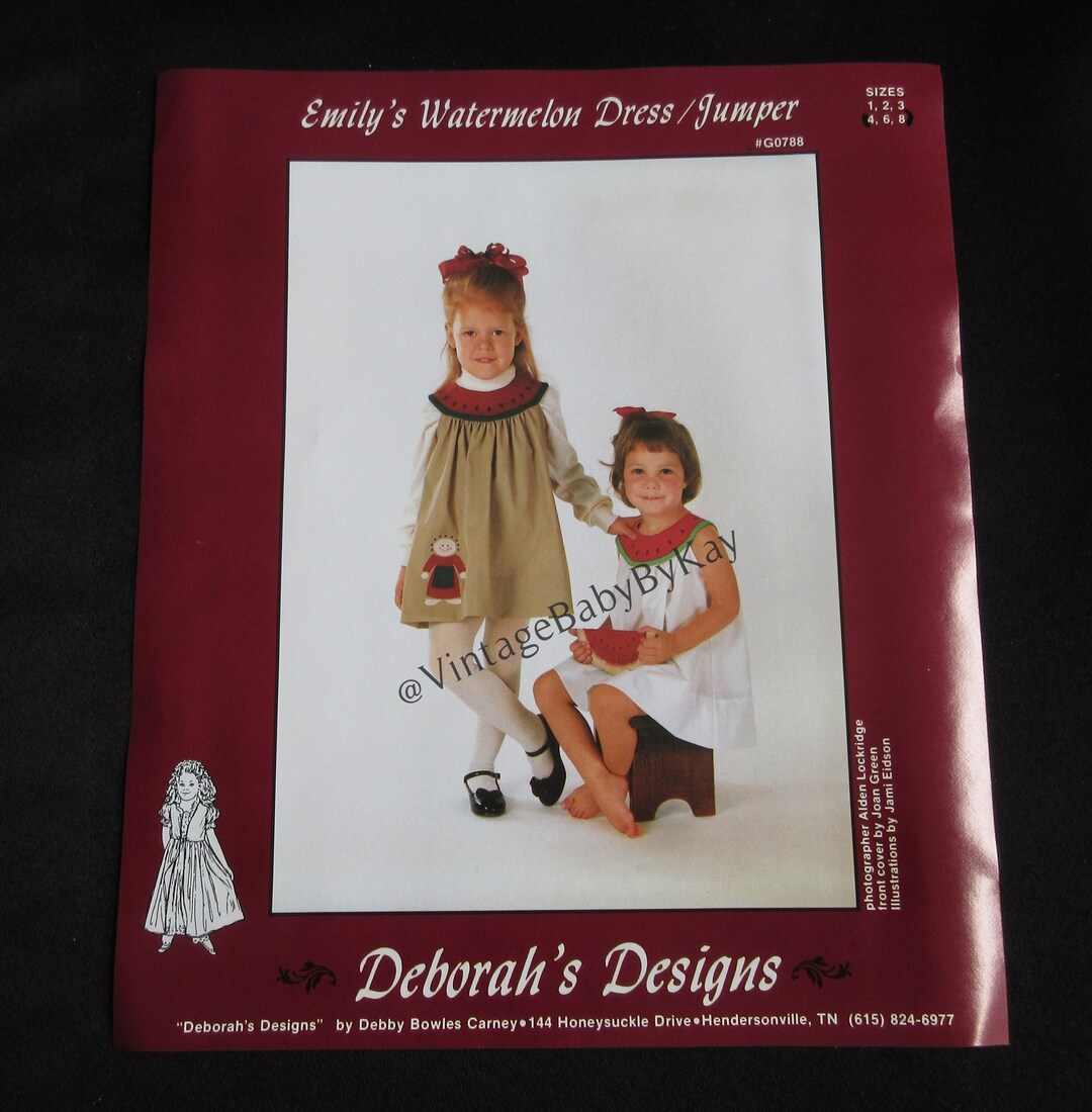 Emily's Watermelon Dress/jumper Pattern by Deborah's Designs, Size 4 ...