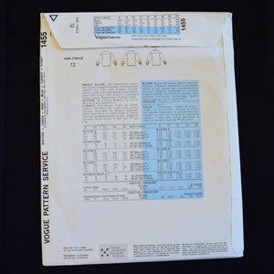 Vogue Calvin Klein Pattern 1455 Sz 12 American Designer Blouse Shirt ...