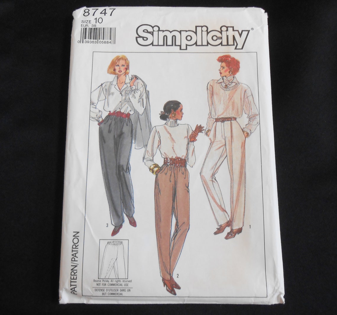 Simplicity 8747 Pants in 3 Styles Long Slacks W Pockets & | Etsy