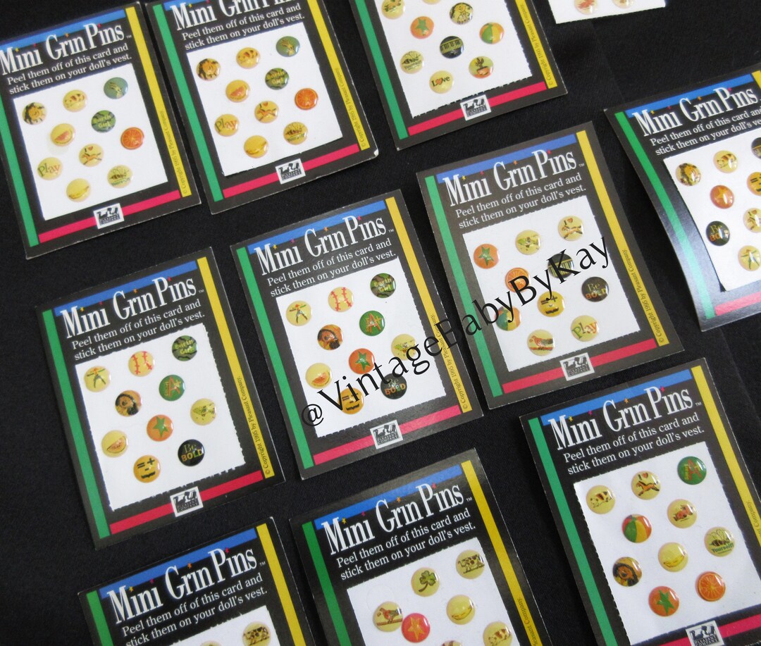 American Girl Doll Mini Grin Pins Lot of 13 Cards, Vintage 90s Doll ...