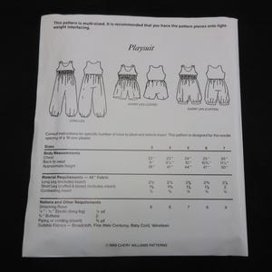 Chery Williams Pattern Playsuit Size 3 - 7 Sleeveless Culotte With ...