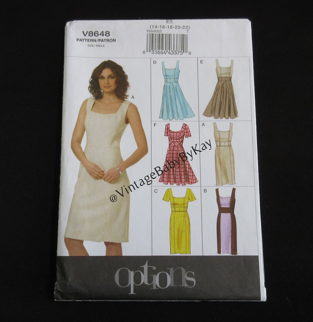 Vogue 8648 Size 14-16-18-20-22 Adult Woman Sewing Pattern, Midriff ...