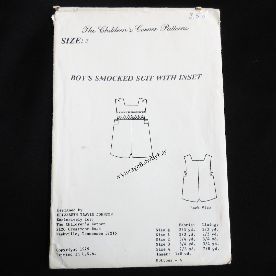 Children's Corner Pattern Boy's Smocked Suit With Inset, Early Jeffery ...