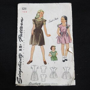 Simplicity 1211 Pattern Girl Dress & Blouse, Size 6 DIY Sewing, Cap ...