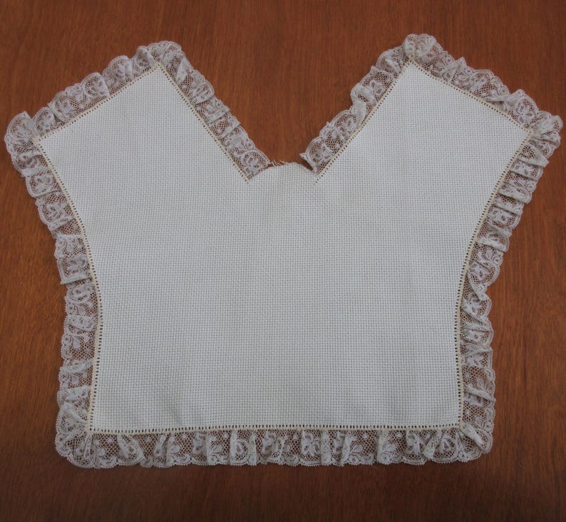 Aida Cloth Collars With Heirloom Lace Trim, Large Square Collars to ...