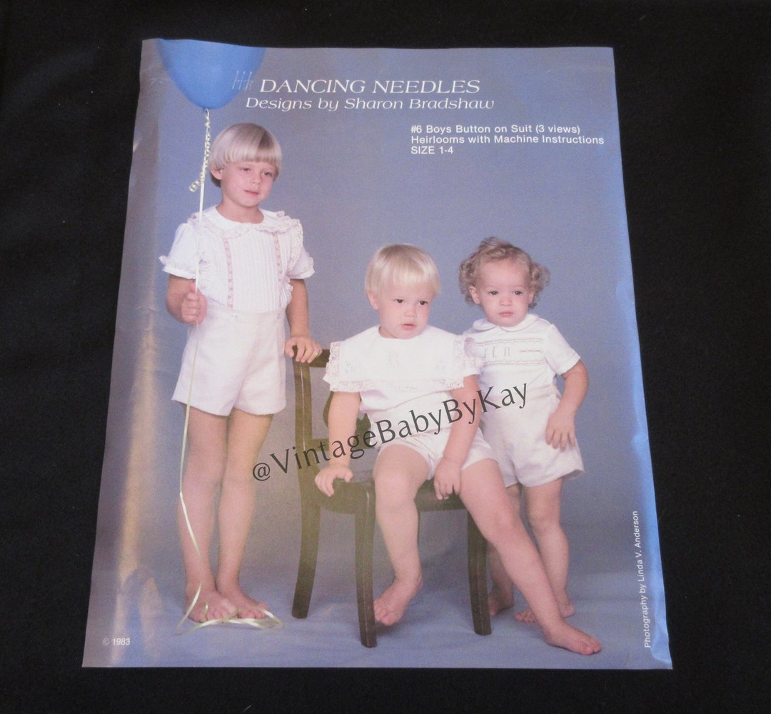 Dancing Needles 6 Boys Button on Suit Size 1-4 Smocked or - Etsy