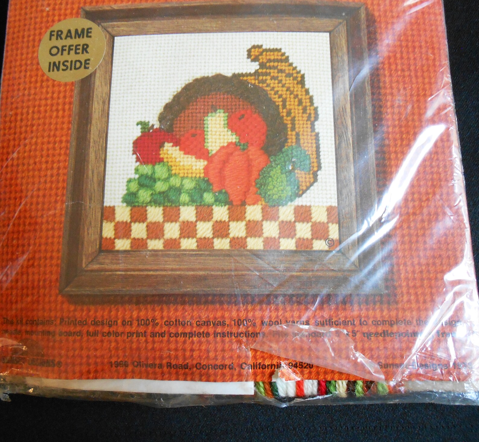 Cornucopia Needlepoint Kit Complete W Printed Canvas Yarn and - Etsy