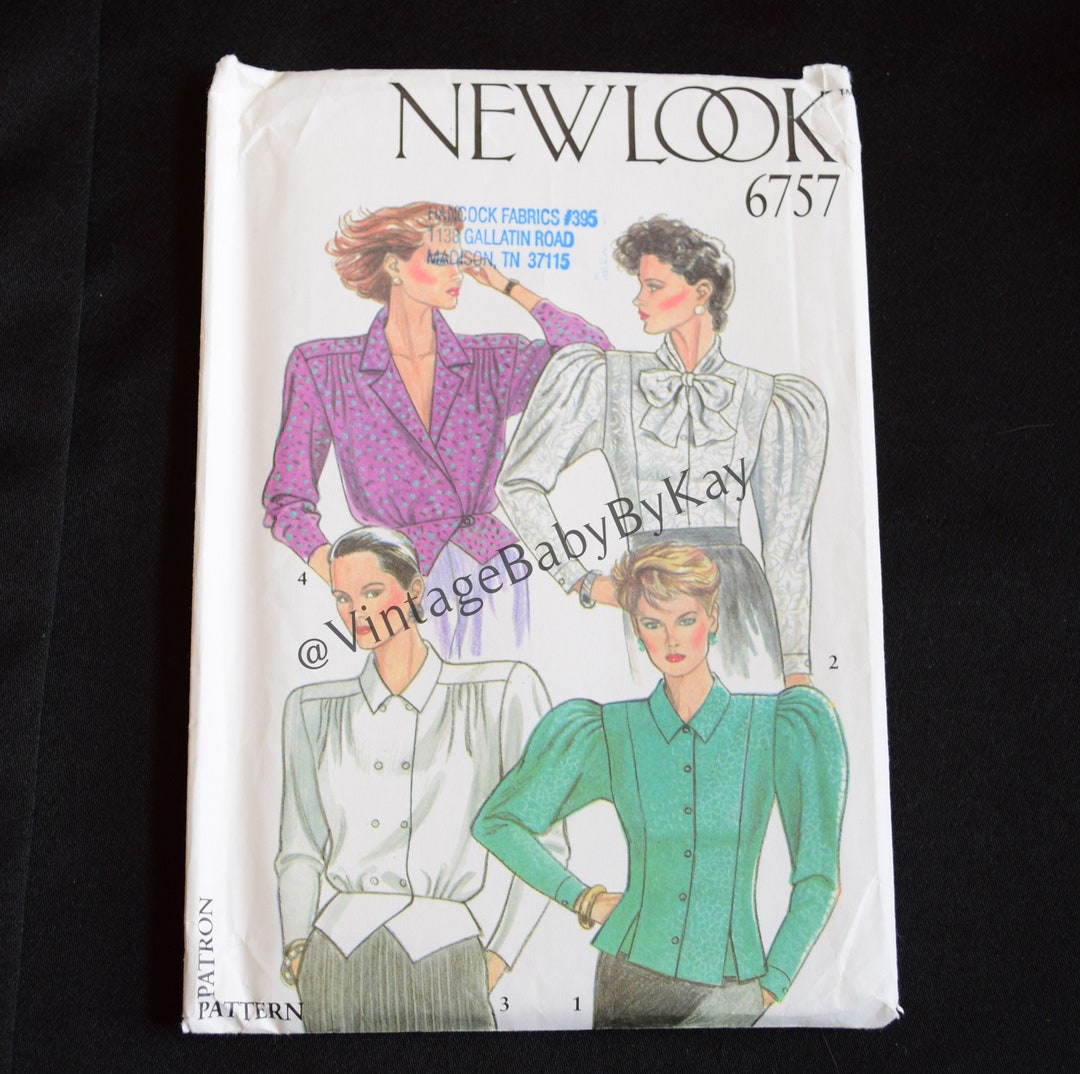 New Look Pattern 6757 Size 8 18 Tailored Blouse Button Front Shirt ...