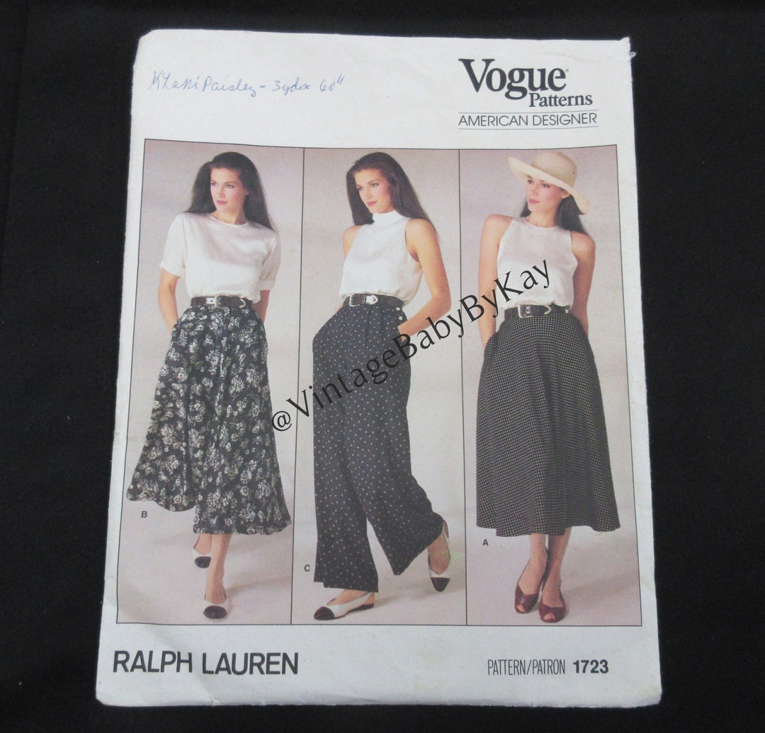 Vogue Ralph Lauren Designer Pattern 1723 Size 10, American Designer ...