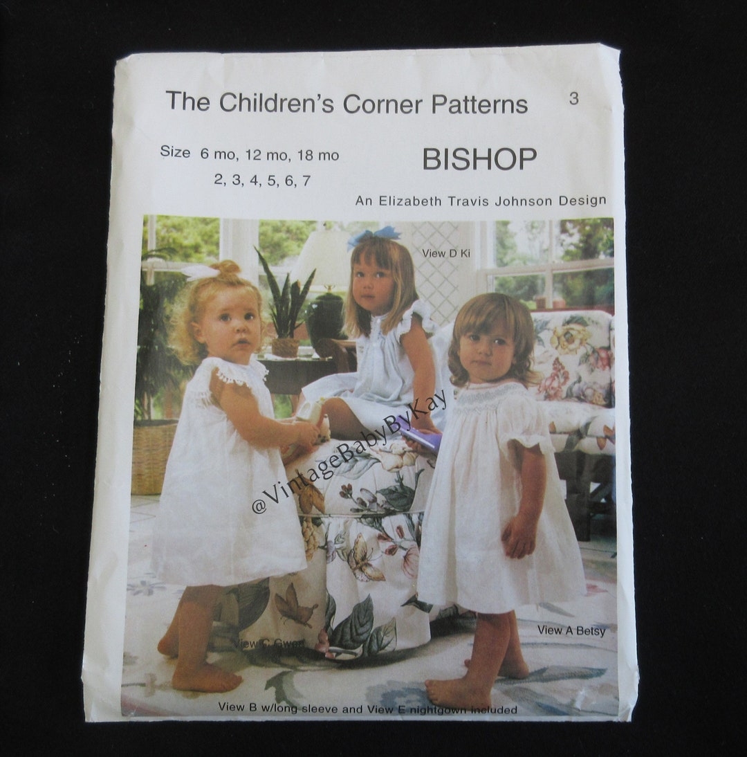 Children's Corner Pattern Bishop Size 6 Month - 7 Sewing Pattern Girl ...