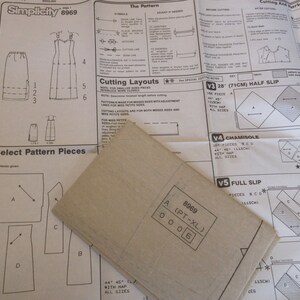 Simplicity 8969 OR 9374 Slip, Half Slip and Camisole, Adult Woman Sz 6 ...