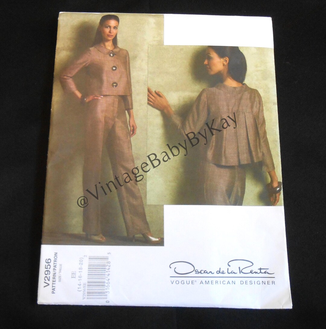Vogue Oscar De La Renta Designer Pattern 2956 Size 14-20, American ...