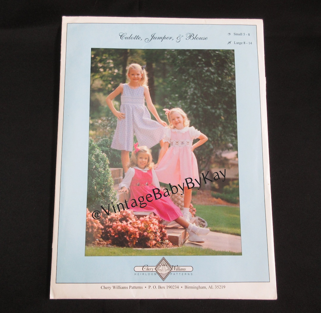 Chery Williams Culotte Jumper & Blouse Size 8 14 Sewing Pattern Girl ...