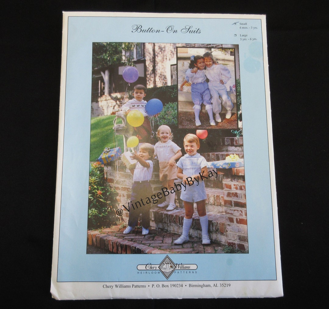 Chery Williams Button on Suits Pattern, Size 6 Month-3 OR 3-6, Gender ...