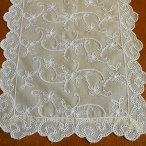 Sheer Cream Color Table Runner W White Passimenterie Trim - Etsy